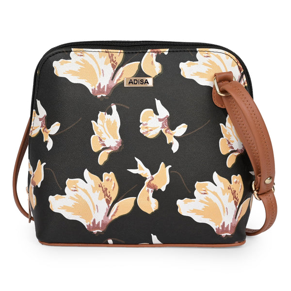 Adisa Women Girls Floral Print Faux Leather Sling Bag Crossbody (Sl600 ...