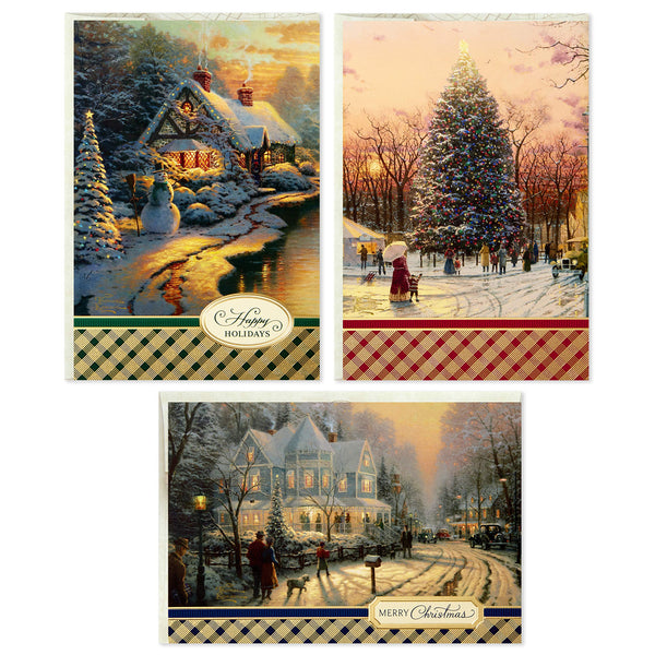 Hallmark Thomas Kinkade Boxed Christmas Cards Assortment, Snowy Scenes ...