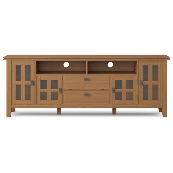 Artisan Solid Wood 72 Inch Wide Transitional Tv Media Stand In Honey B ...
