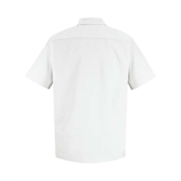 Red Kap Specialized Short Sleeve Pocketless Work Shirt - White, S ...