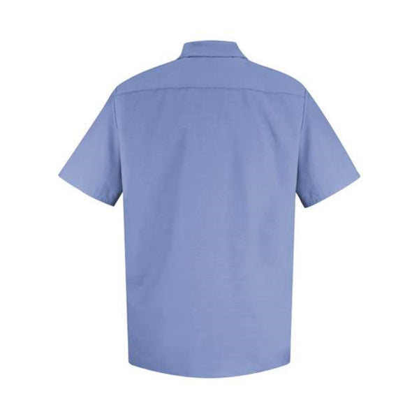 Red Kap Specialized Short Sleeve Pocketless Work Shirt - Light Blue, M ...