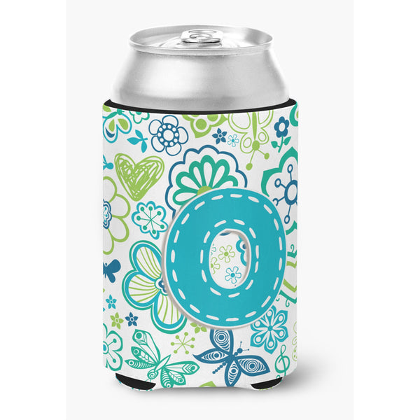 Letter O Flowers And Butterflies Teal Blue Can Or Bottle Hugger Cj2006 ...