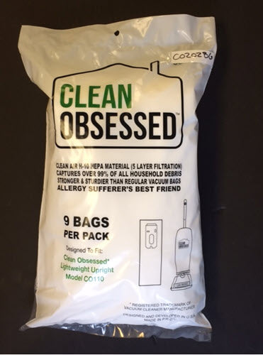 Clean Obsessed Co202 Ltwt Upt Hepa Filter Bags 9/Pk– Slickpurchase