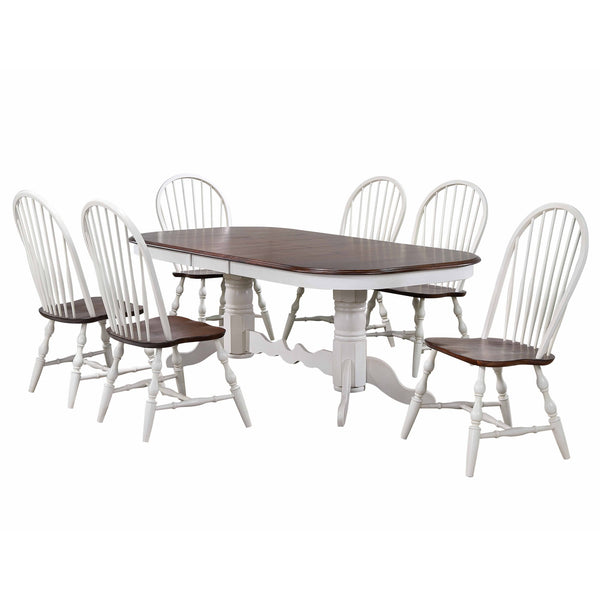 Sunset Trading Andrews 7 Piece 96 Oval Double Pedestal Extendable Dini ...