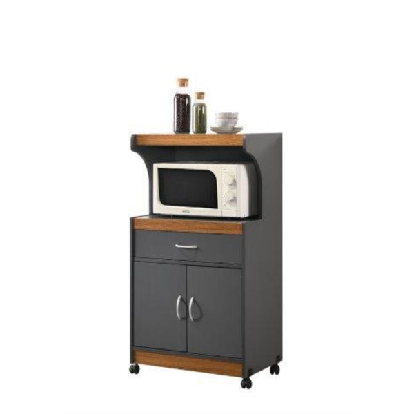 Hodedah Microwave Kitchen Cart In Grey-Oak– Slickpurchase