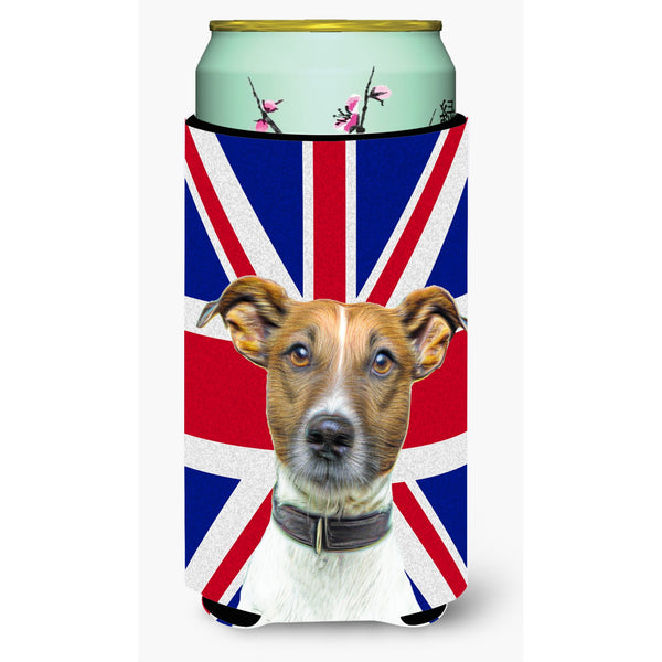 Jack Russell Terrier With English Union Jack British Flag Tall Boy Bev ...