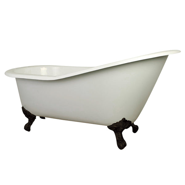 Aqua Eden Nhvct7D653129B5 61-Inch Cast Iron Single Slipper Clawfoot Tu ...