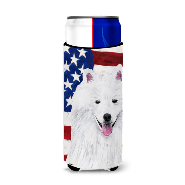 Usa American Flag With American Eskimo Ultra Beverage Insulators For S ...