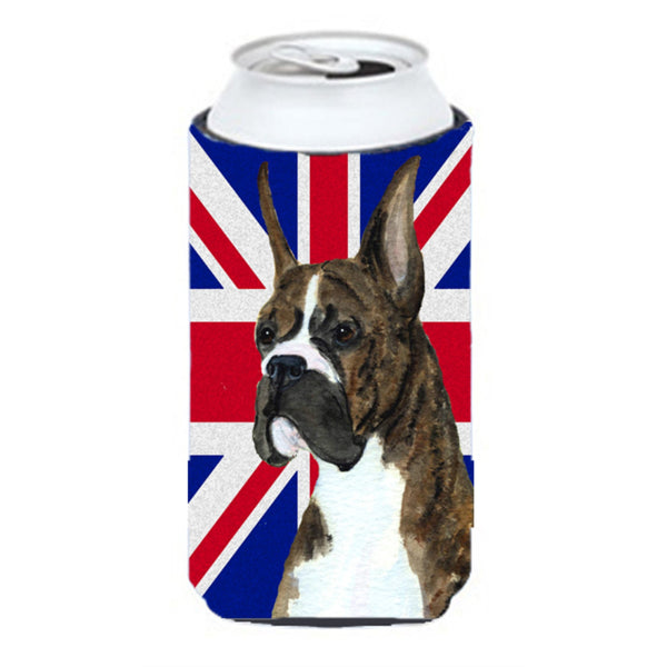 Boxer With English Union Jack British Flag Tall Boy Beverage Insulator ...