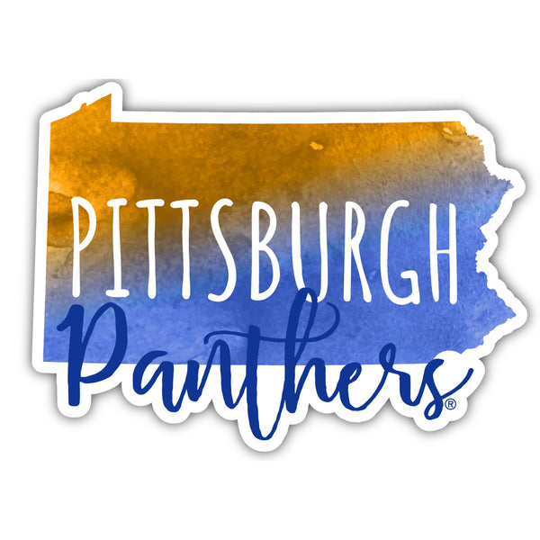 Pittsburgh Panthers Watercolor State Die Cut Decal 2-Inch 4-Pack ...