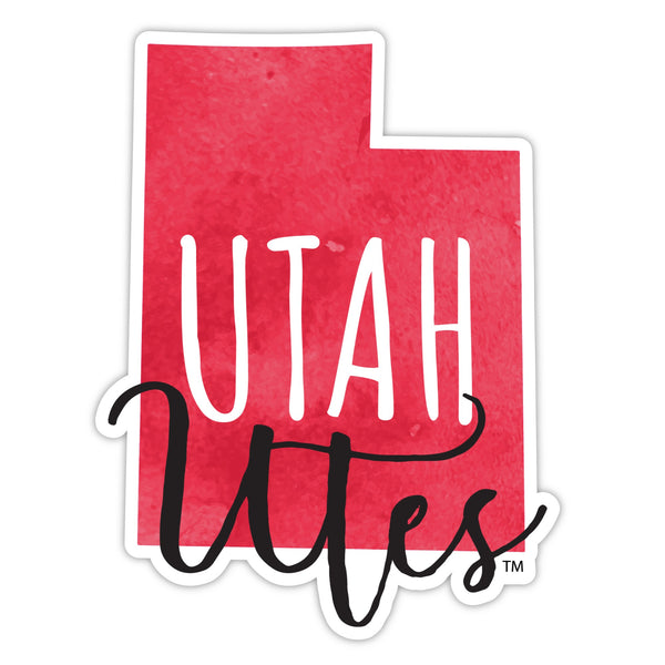 Utah Utes Watercolor State Die Cut Decal 2-Inch 4-Pack– Slickpurchase