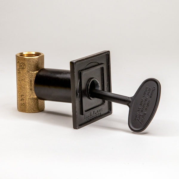 1/2 Multi-Turn Straight Valve Kit W/Square Flangeand 3 Key-Flat Black ...