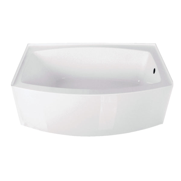 Aqua Eden Vtdr603022R 60-Inch Acrylic Curved Apron Alcove Tub With Rig ...